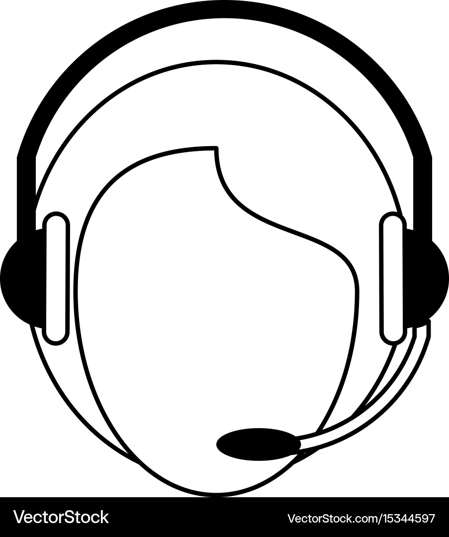 Call center person with headset icon image Vector Image