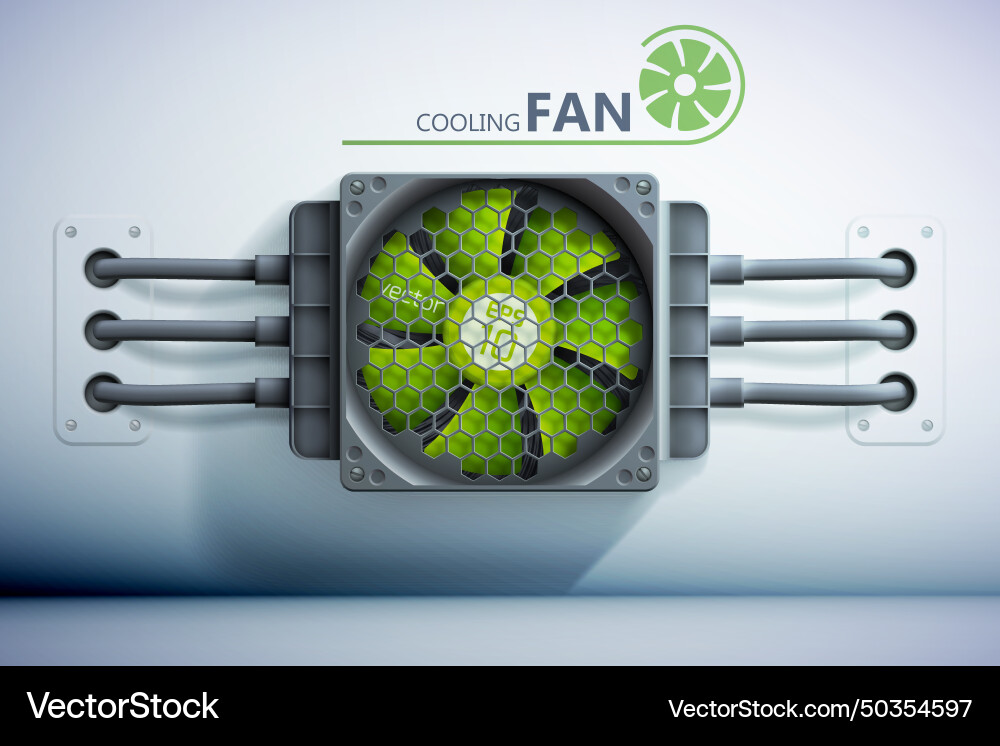 Computer cooling system template Royalty Free Vector Image