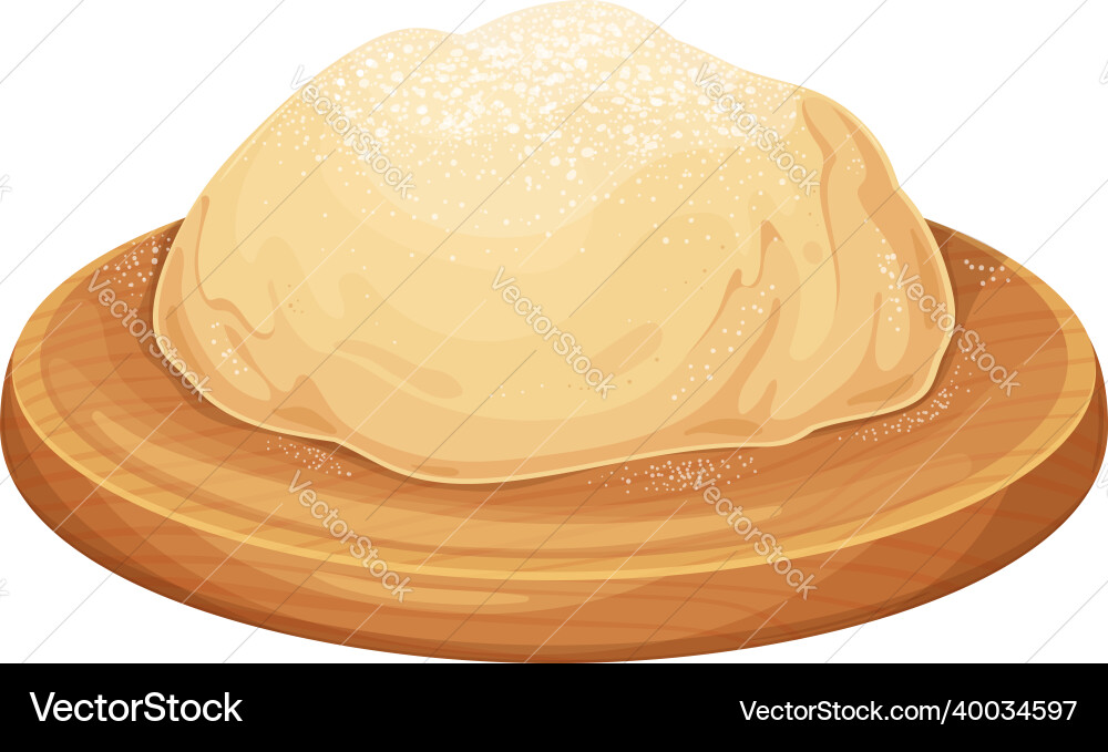 Dough on wooden cutting board Royalty Free Vector Image