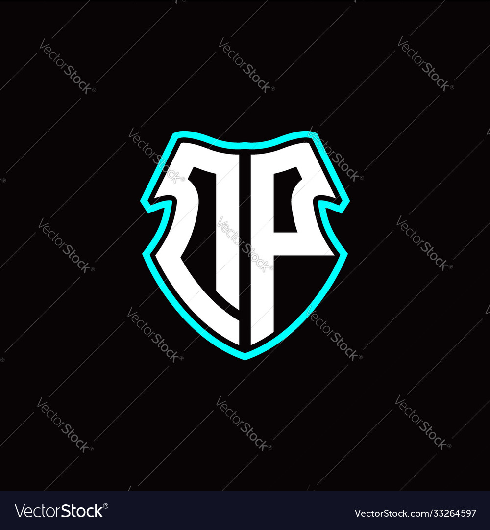 Dp initial logo design with a shield shape Vector Image