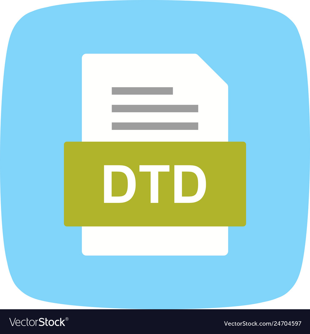 Dtd file document icon Royalty Free Vector Image