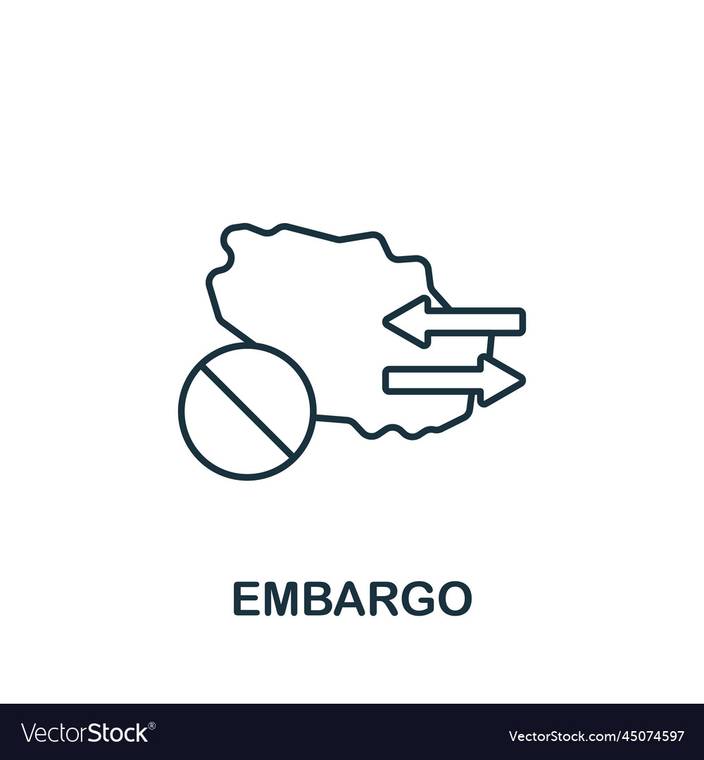 Embargo icon monochrome simple global business Vector Image Embargo icon monochrome simple global business Vector Image