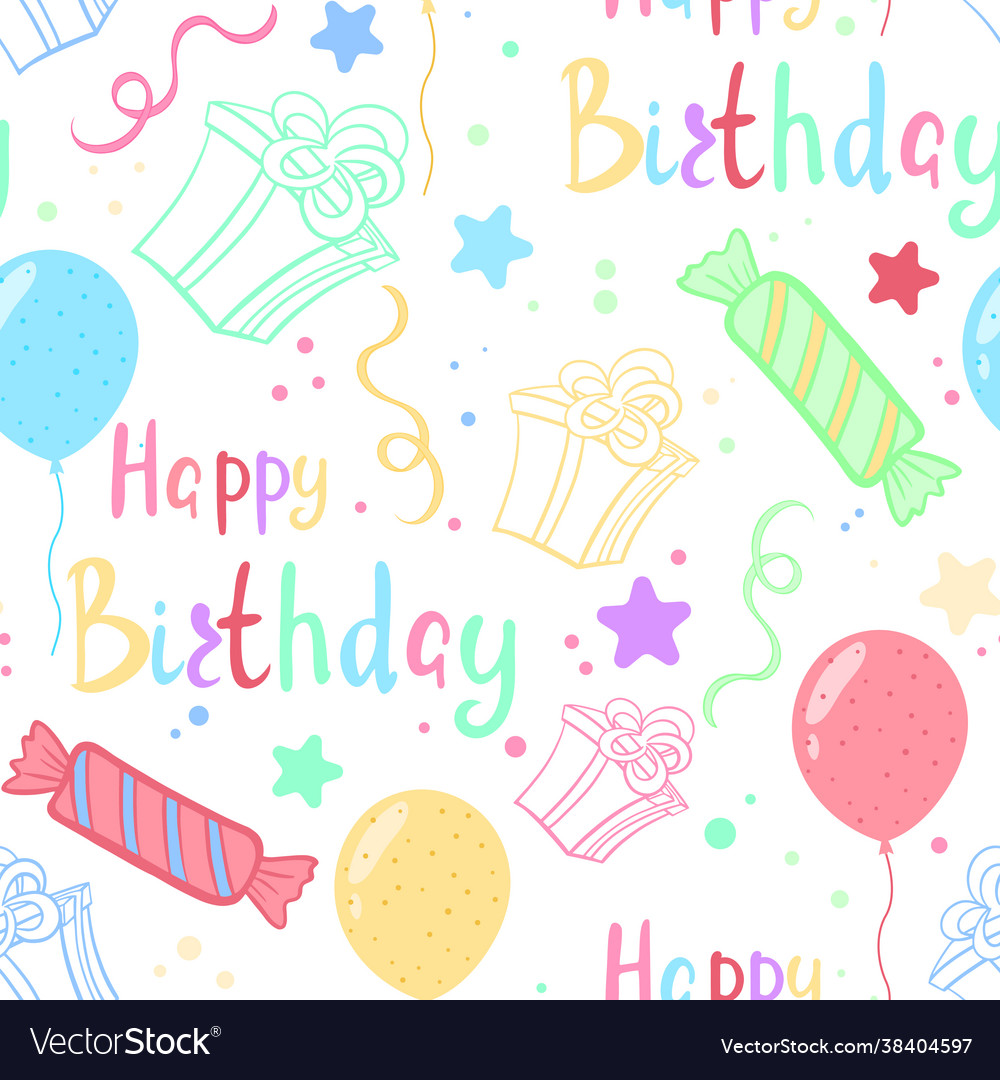 Happy birthday seamless pattern Royalty Free Vector Image Happy birthday seamless pattern Royalty Free Vector Image