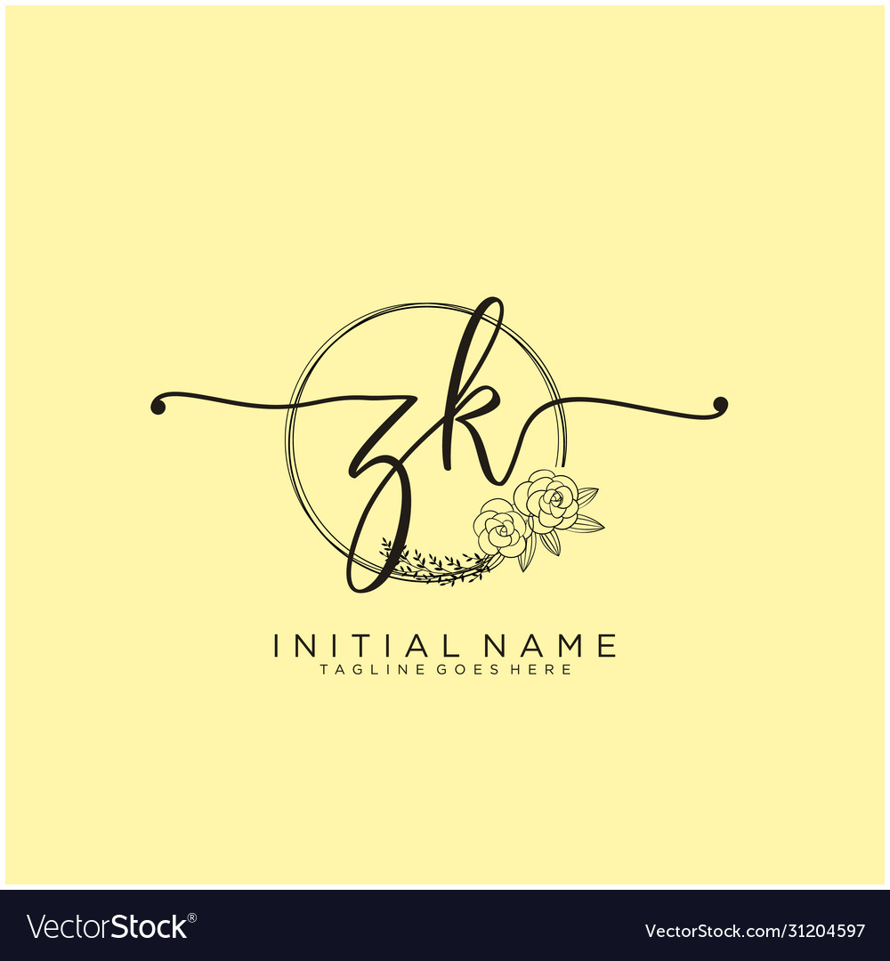 Letter initial zkz beauty monogram and elegant Vector Image