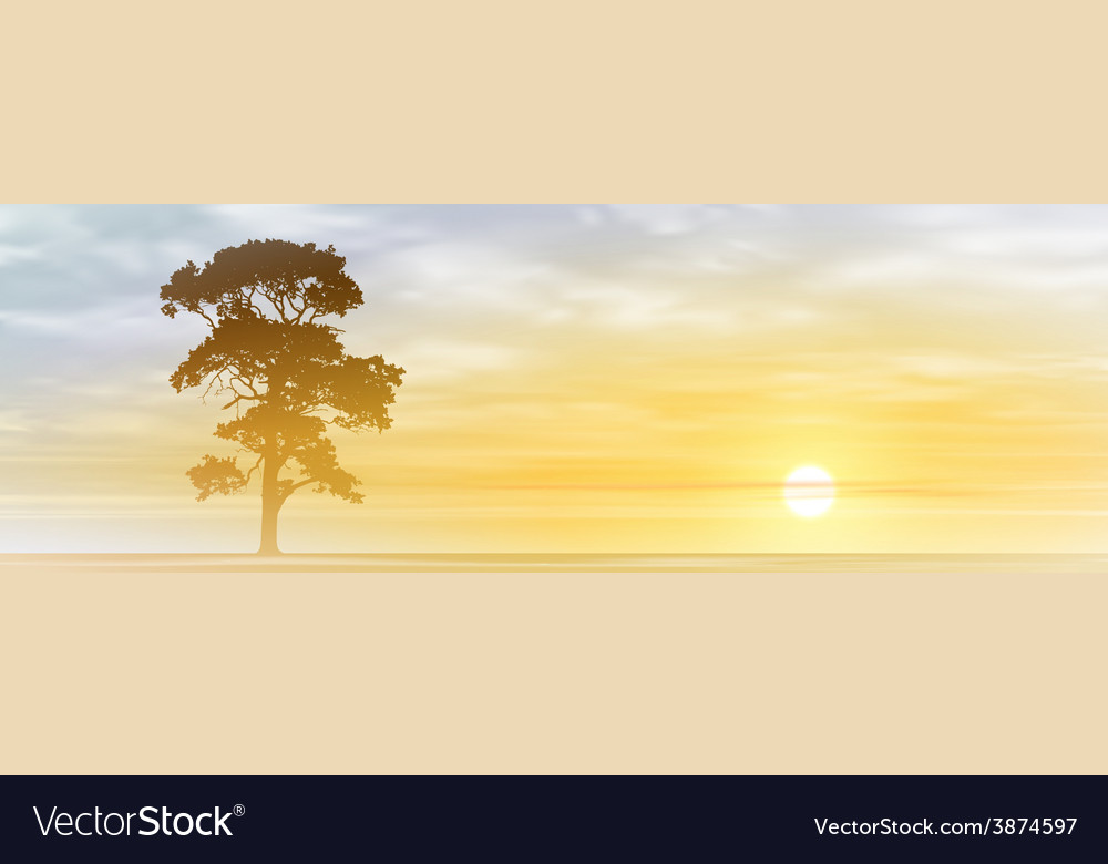 Lone tree Royalty Free Vector Image - VectorStock