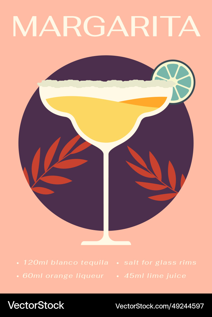 Poster with cocktail Royalty Free Vector Image