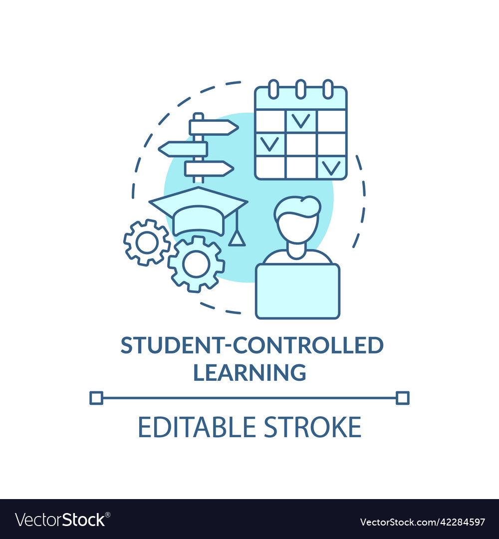 Student controlled learning turquoise concept icon Student controlled learning turquoise concept icon