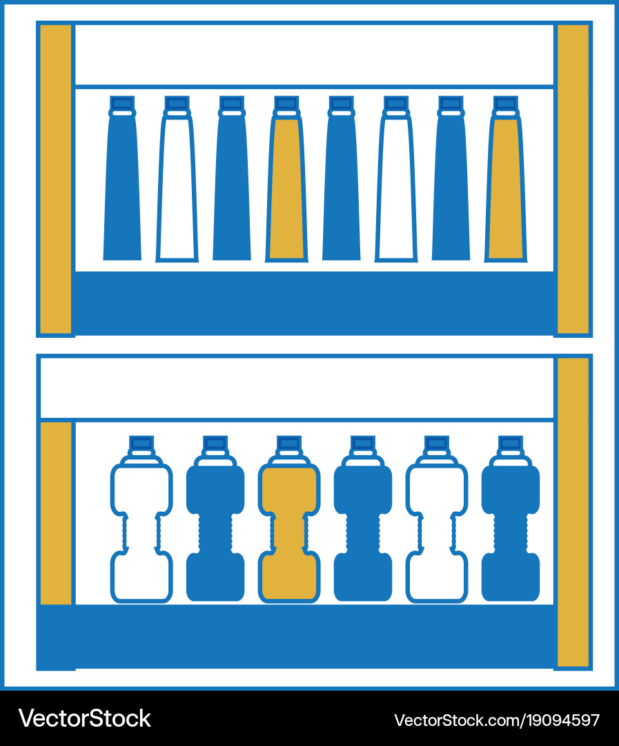 Supermarket Regale Design Konzept Lizenzfreies Vektorbild