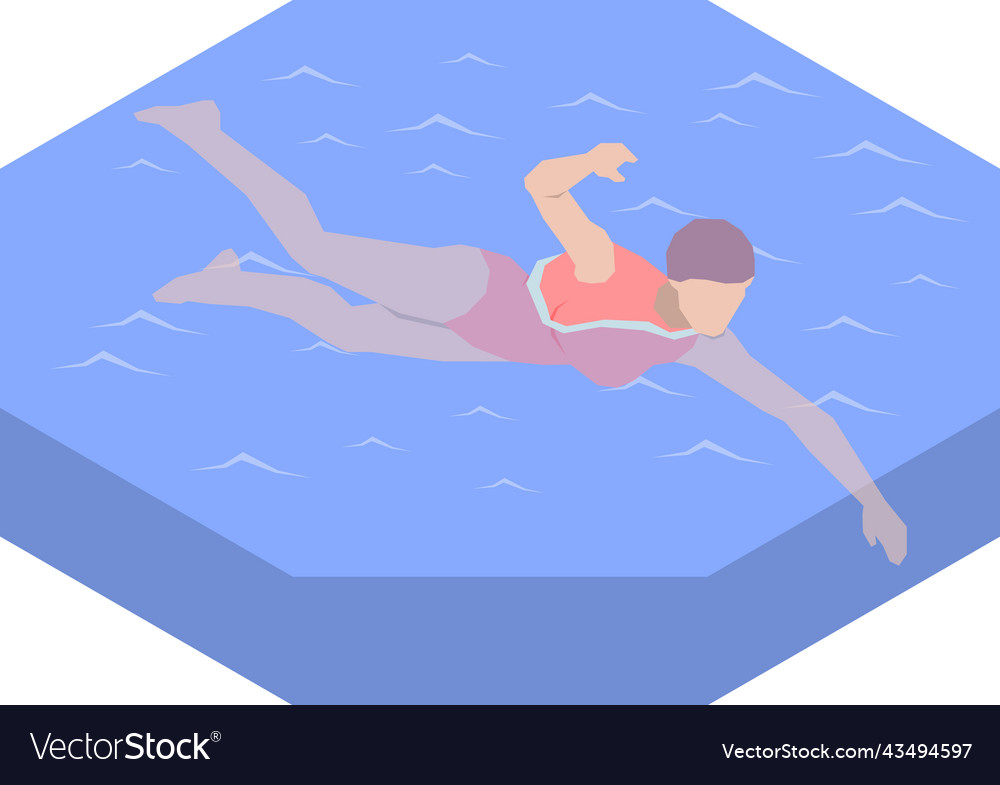 Swimming isometric Royalty Free Vector Image - VectorStock