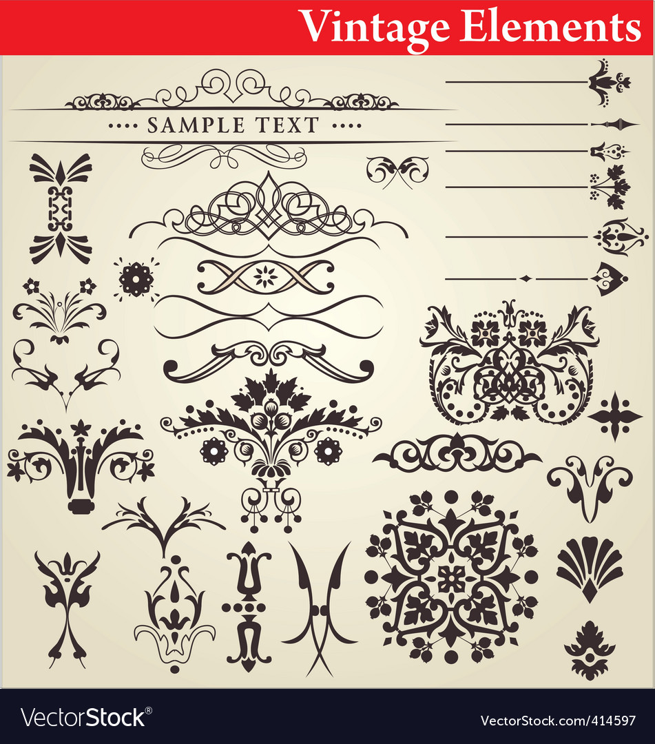 Vintage elements Royalty Free Vector Image - VectorStock