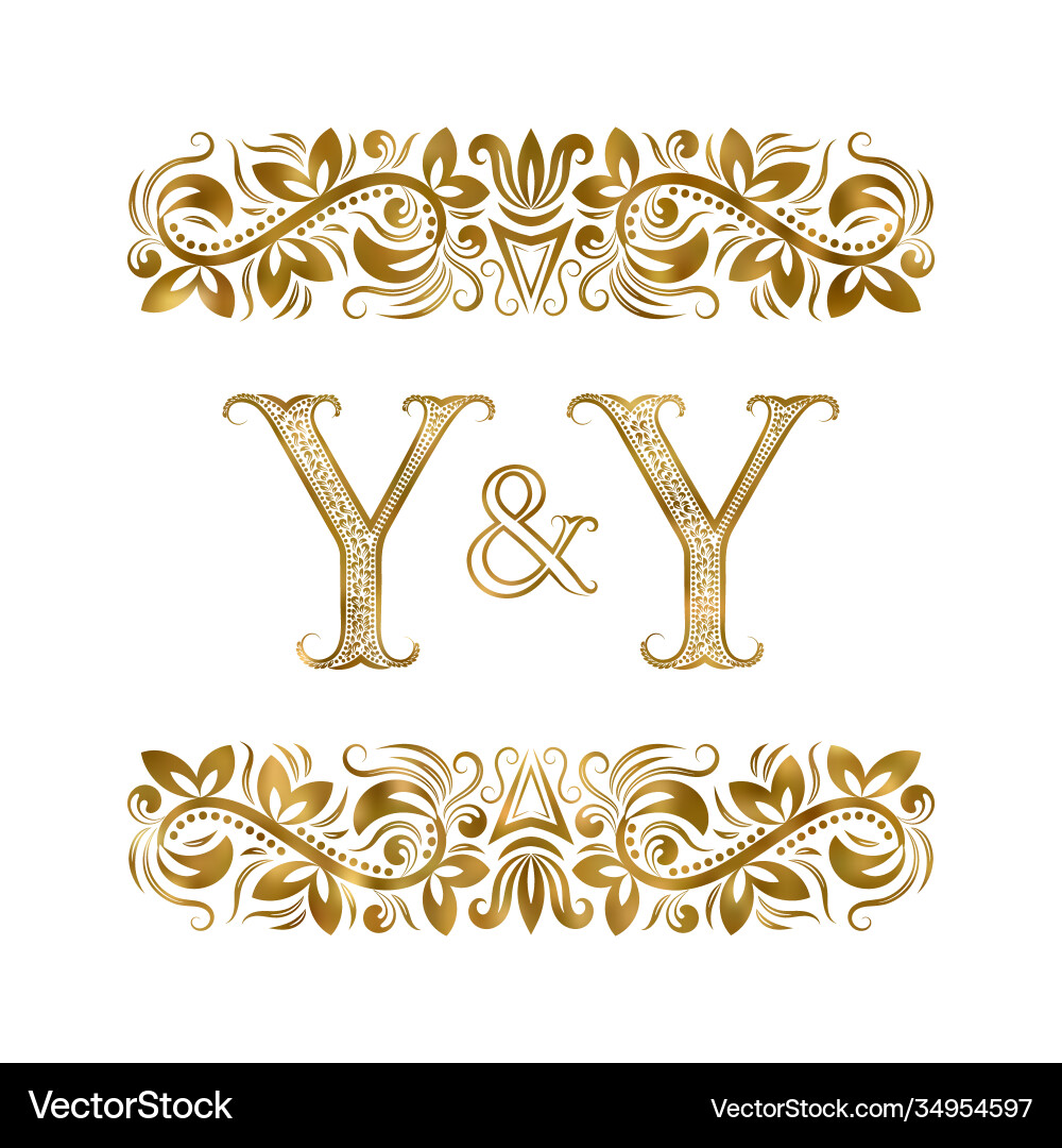 Y and initials vintage logo letters Royalty Free Vector