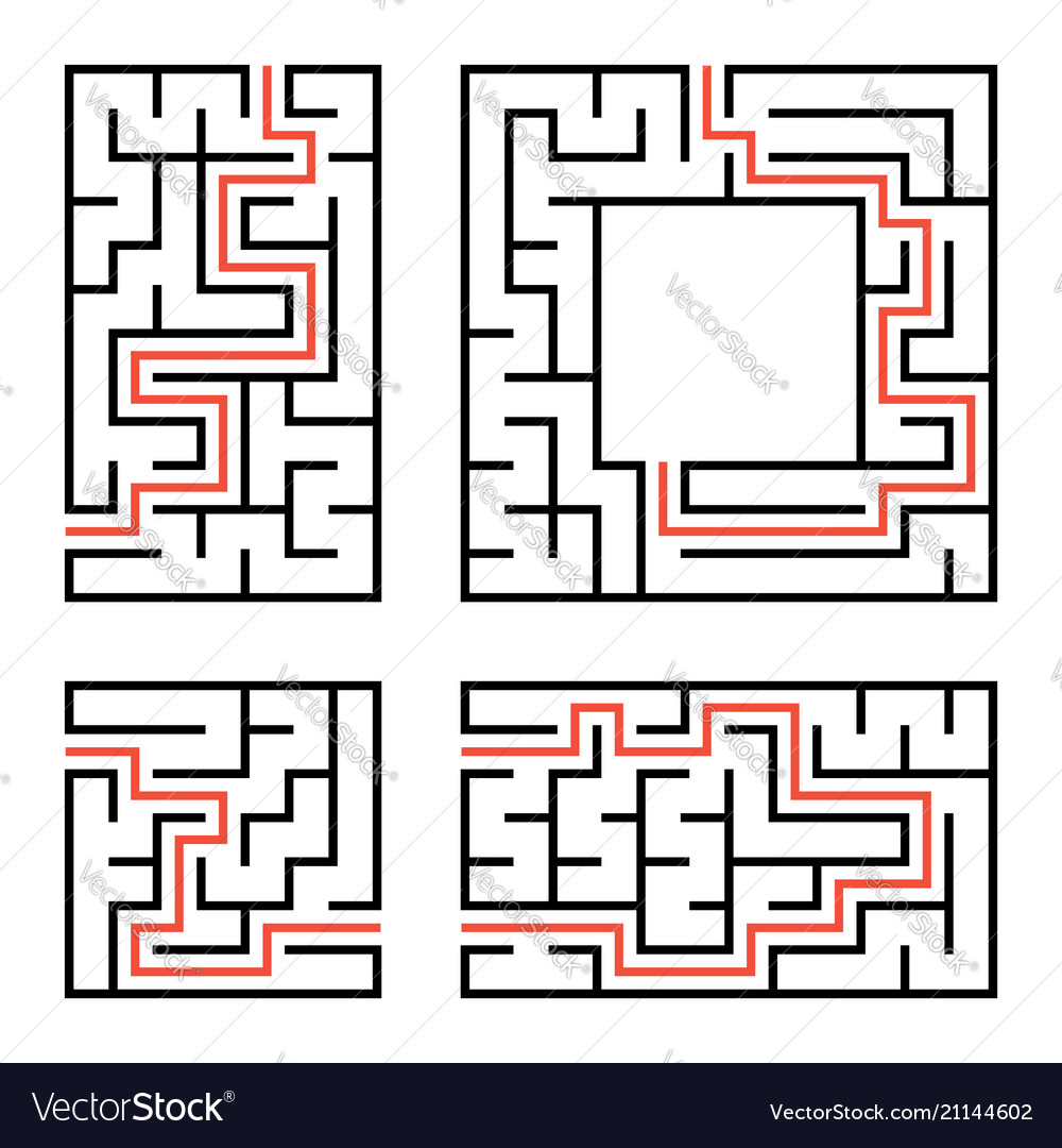 A set square and rectangular labyrinths Royalty Free Vector