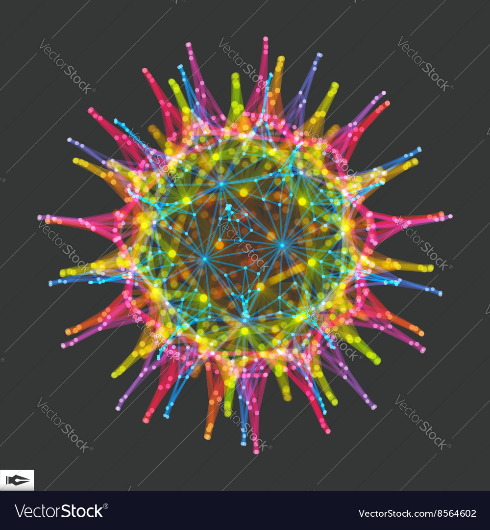 Abstract with connected lines and dot Royalty Free Vector