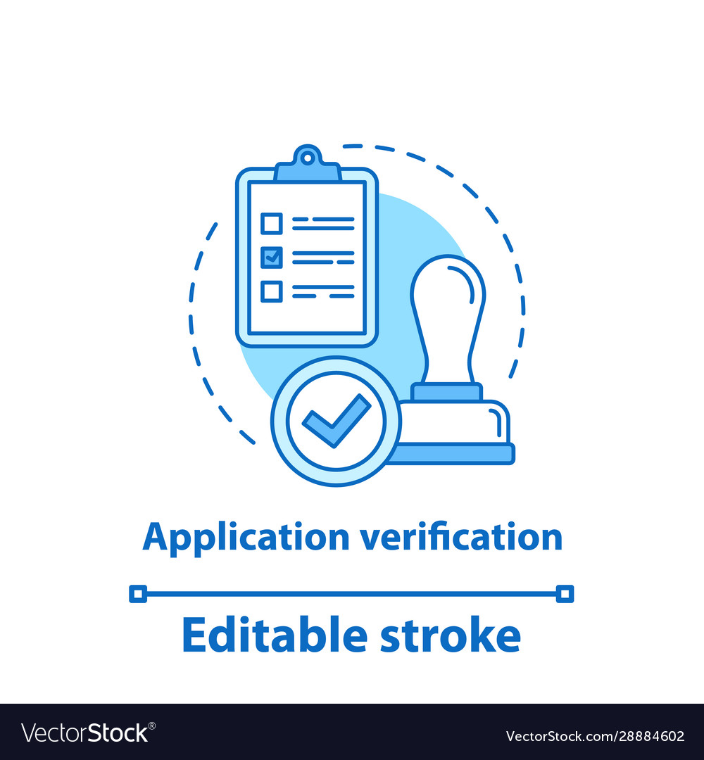 Application Verification Concept Icon Royalty Free Vector