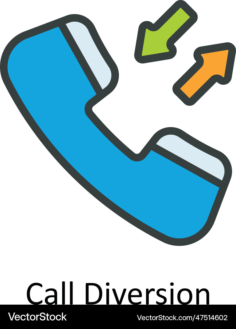Call diversion fill outline icon design il Vector Image