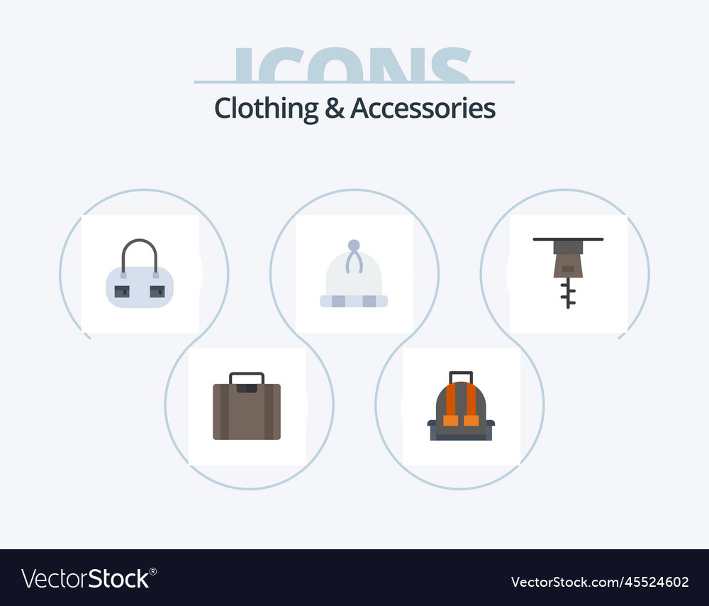 Clothing and accessories flat icon pack 5 icon Vector Image Clothing and accessories flat icon pack 5 icon Vector Image