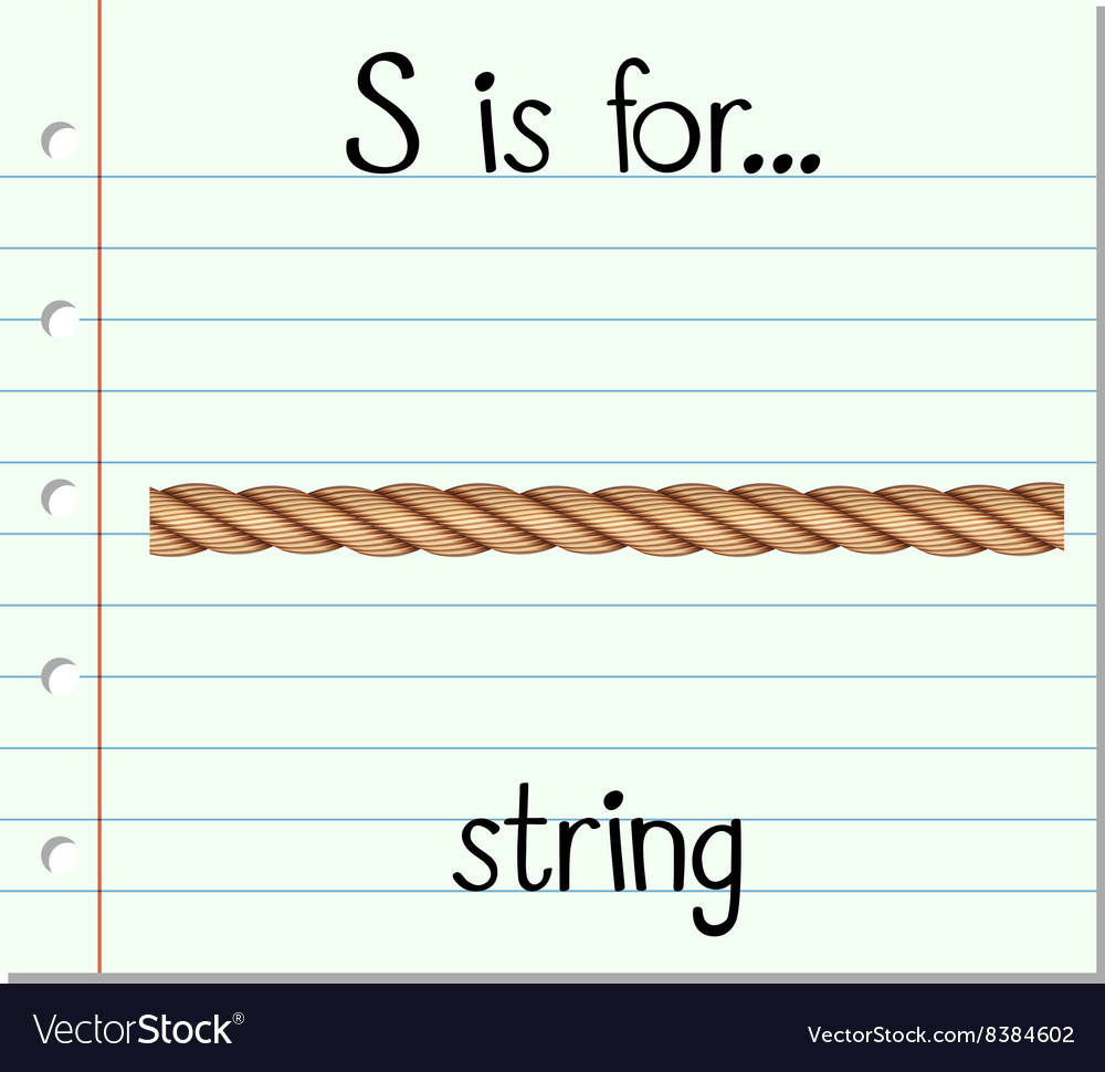Flashcard letter S is for string Royalty Free Vector Image