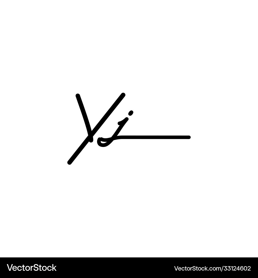Letter yj signature logo template Royalty Free Vector Image