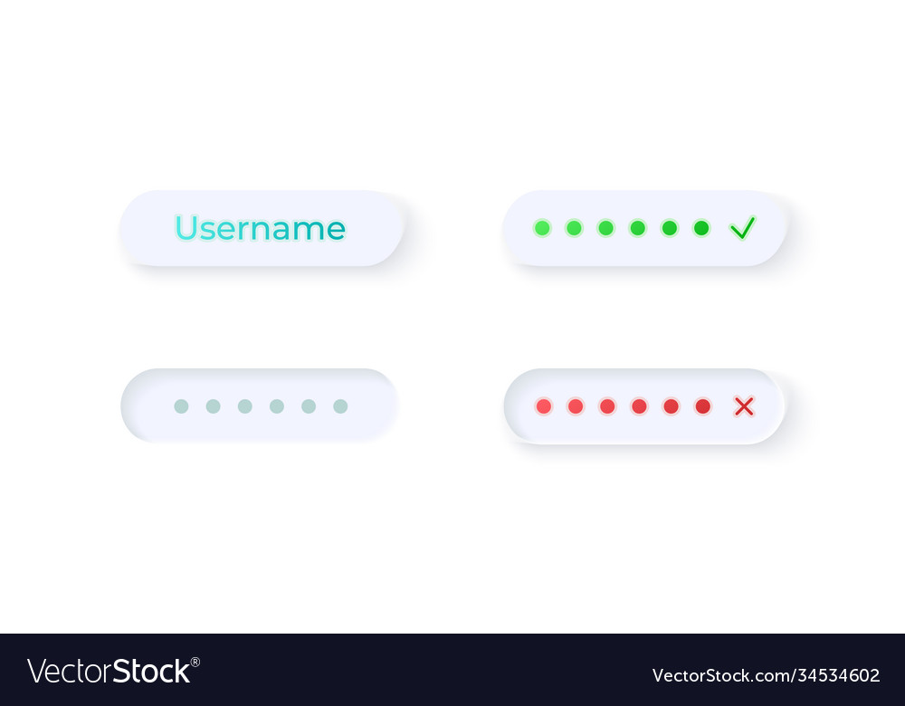 Login panels ui elements kit Royalty Free Vector Image