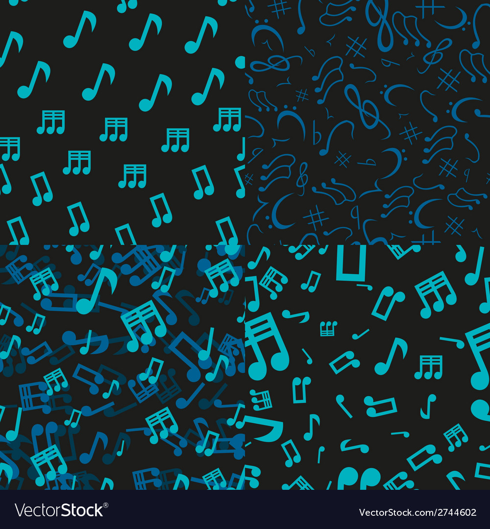 Musical notes seamless patterns Royalty Free Vector Image