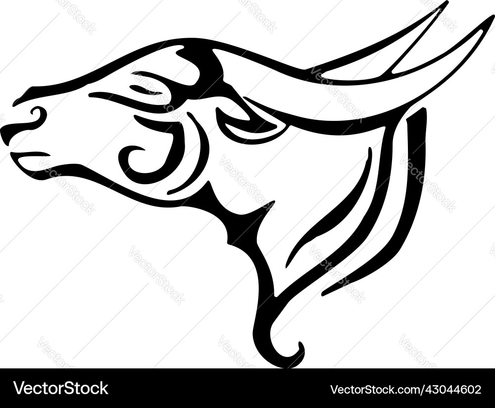 Ox - wild animals logo animal Royalty Free Vector Image