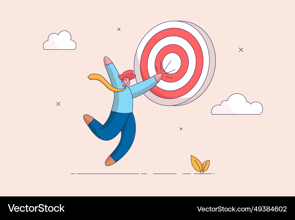 Reach goal concept set and take action Royalty Free Vector