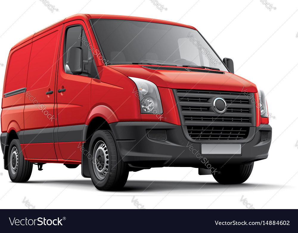 Red panel van Royalty Free Vector Image - VectorStock