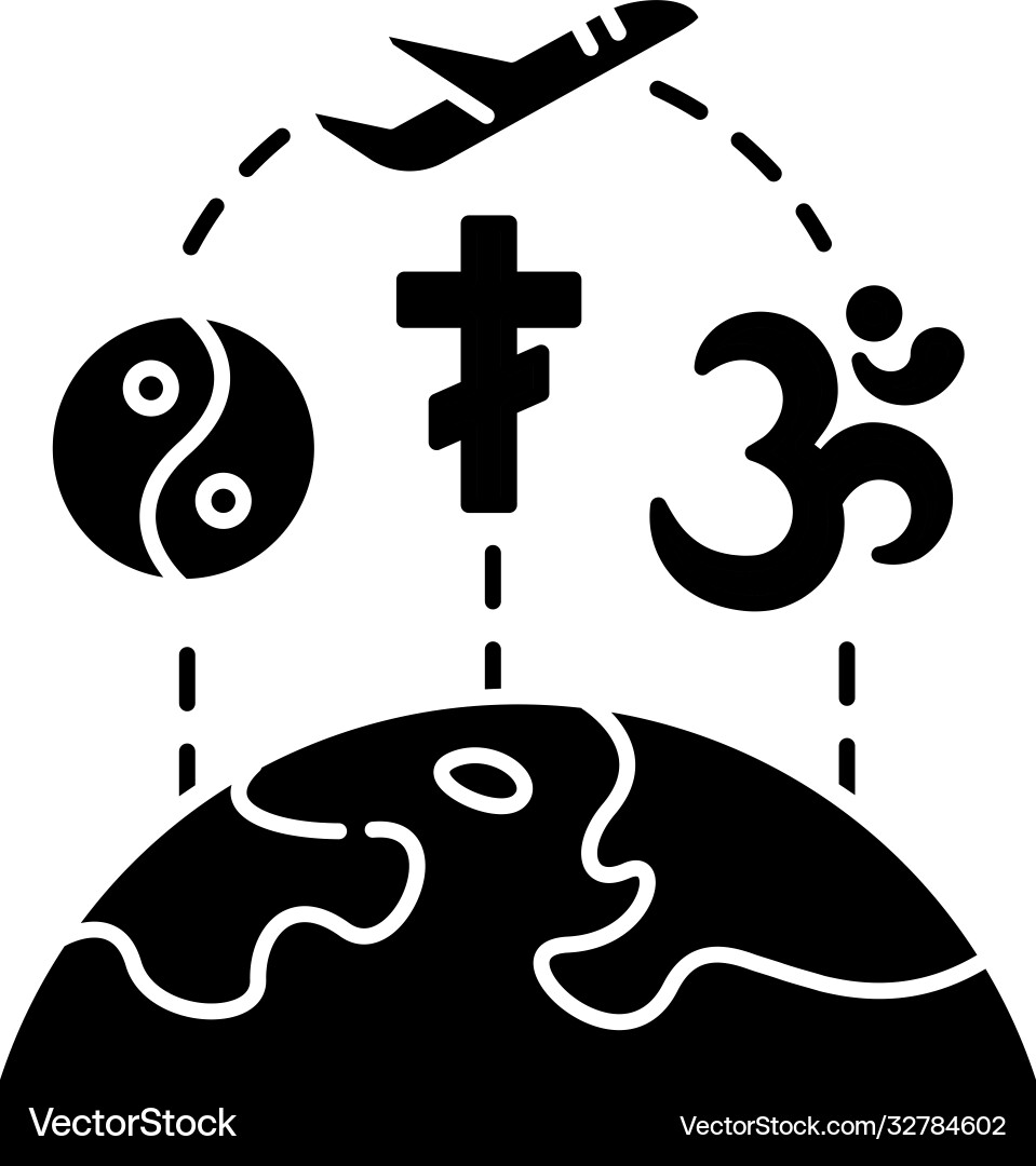 Religious tourism black glyph icon Royalty Free Vector Image