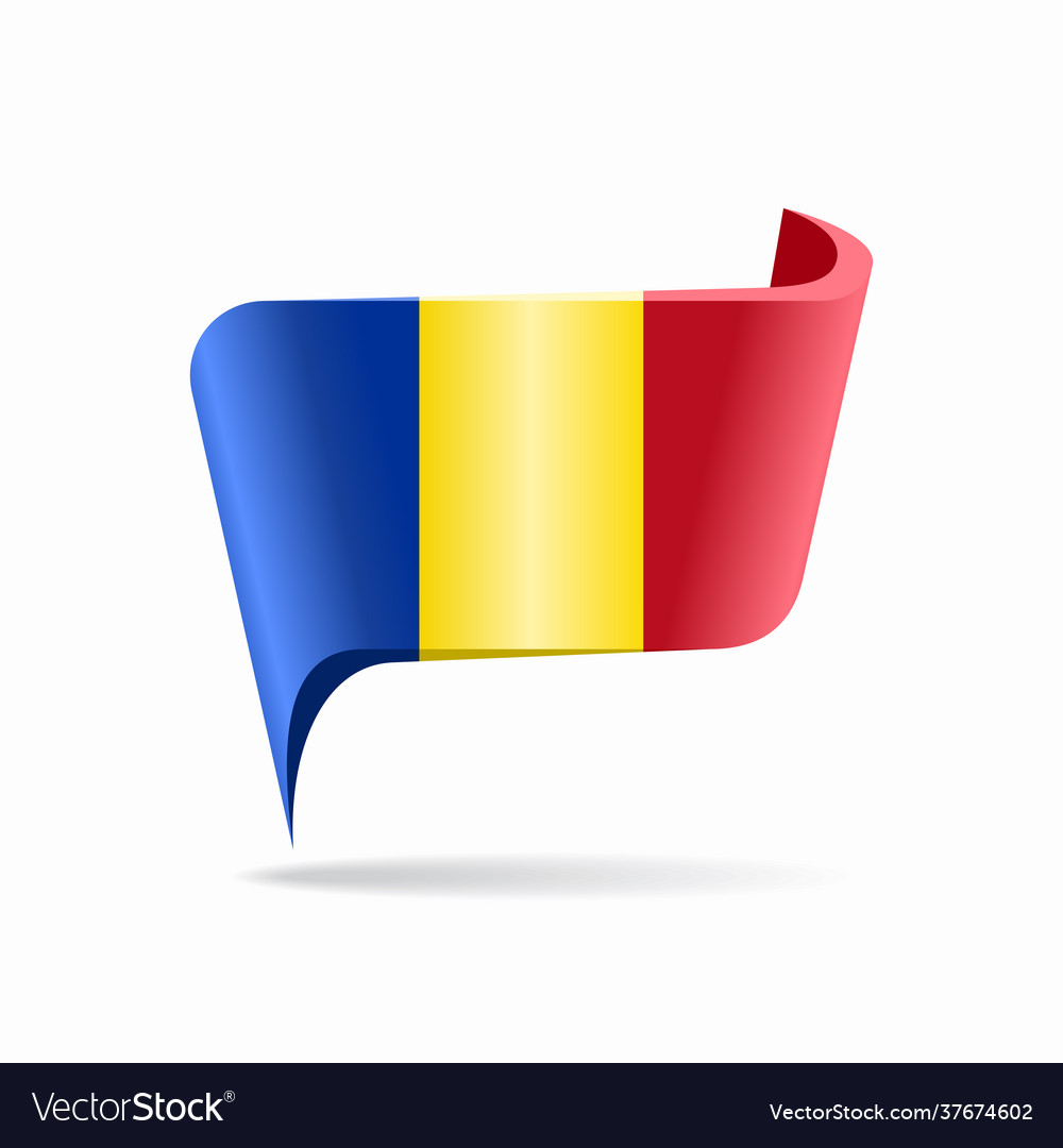 Romanian flag map pointer layout Royalty Free Vector Image