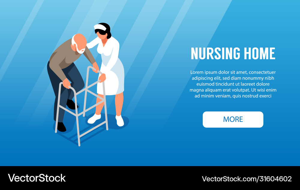 Senior people assistance banner Royalty Free Vector Image