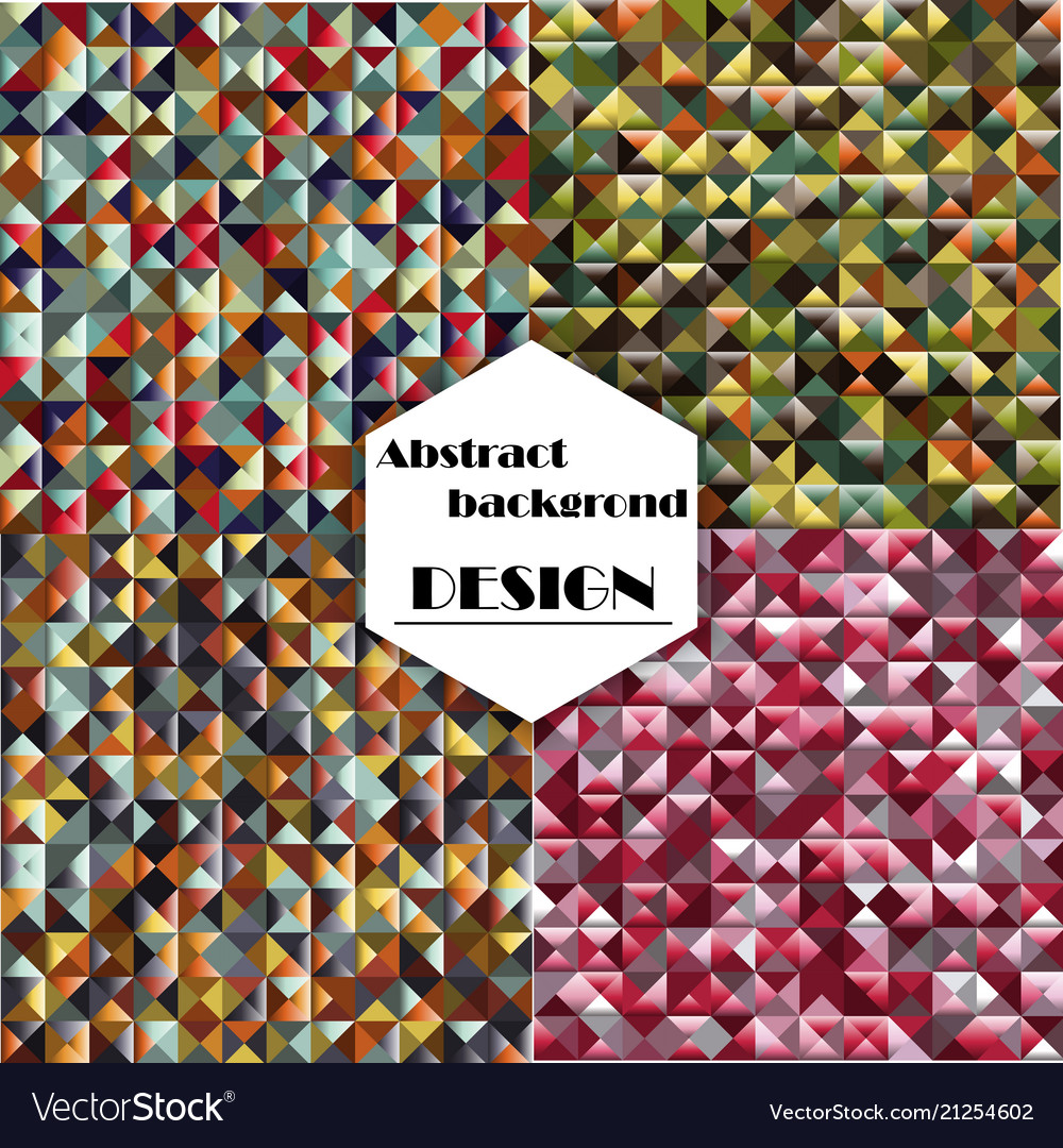 Set of abstract triangle pattern background Vector Image