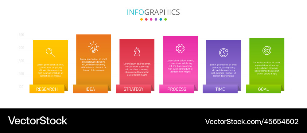 Vertical infographic design with icons and 6 Vector Image