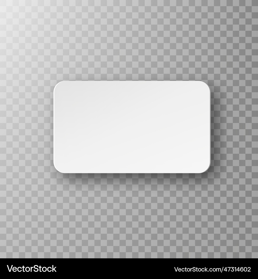 White paper or plastic business card or pass Vector Image