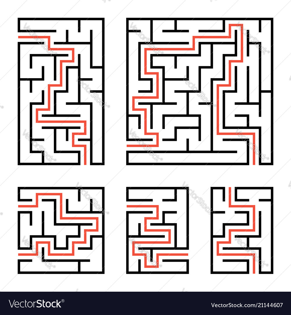 A set square and rectangular labyrinths Royalty Free Vector