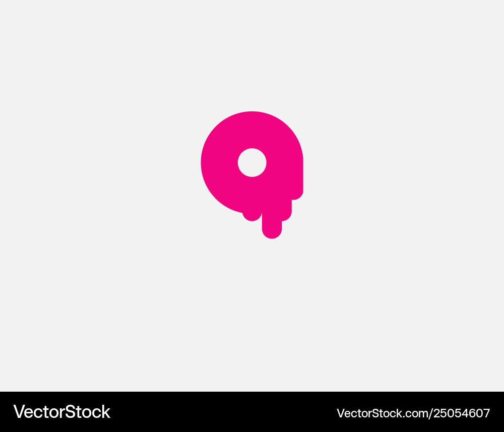Abstract geometric pink donut icon logo Royalty Free Vector