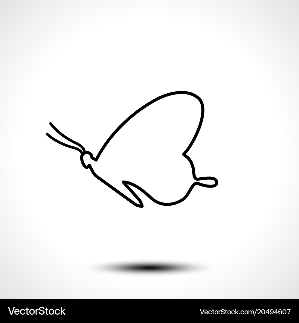Butterfly line icon isolated on white background Vector Image