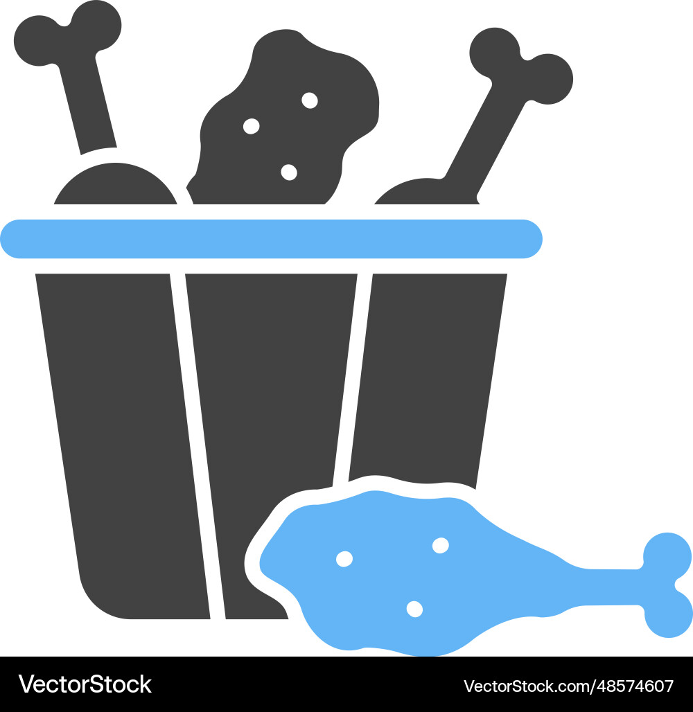 Chicken piece bucket icon image Royalty Free Vector Image