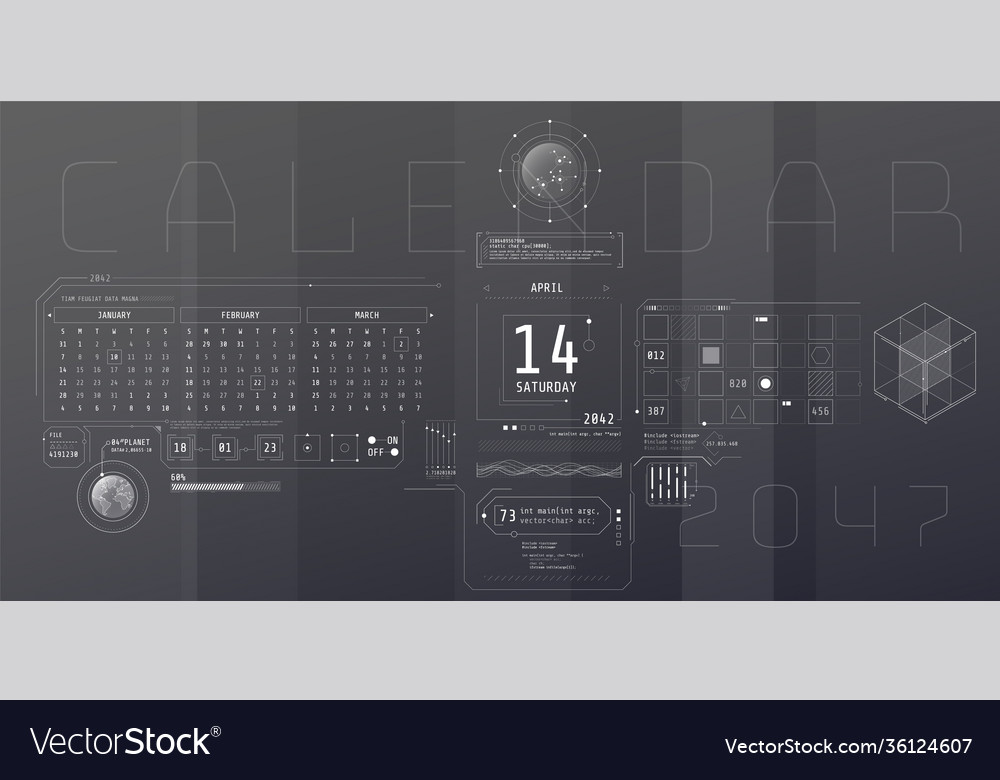Composition computer hud interface Royalty Free Vector Image