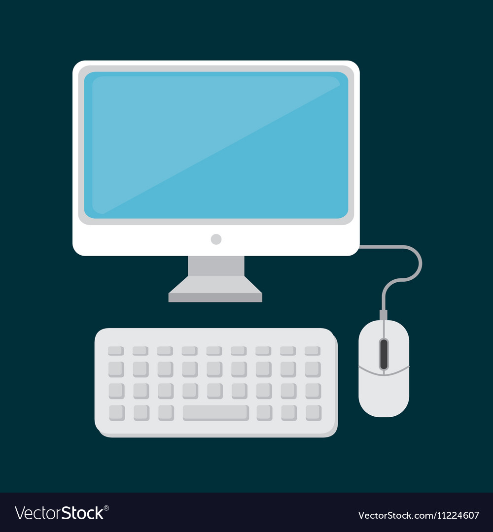 Computer desktop technology isolated icon Vector Image