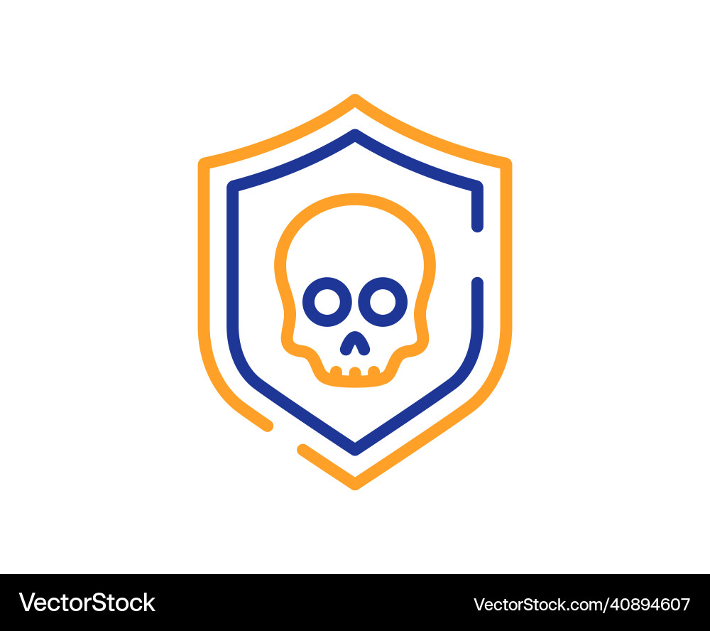 Cyber attack line icon ransomware threat sign Vector Image