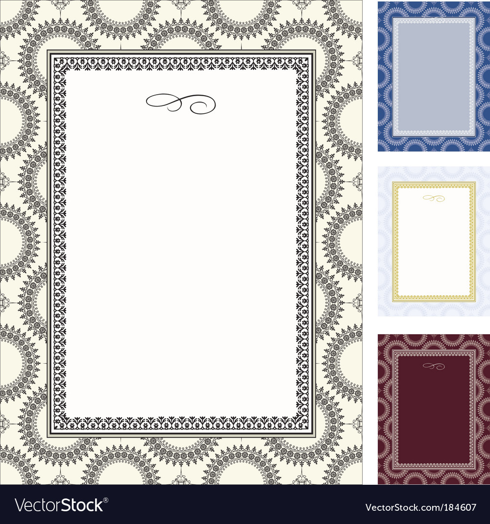 Decorative pattern and frame Royalty Free Vector Image