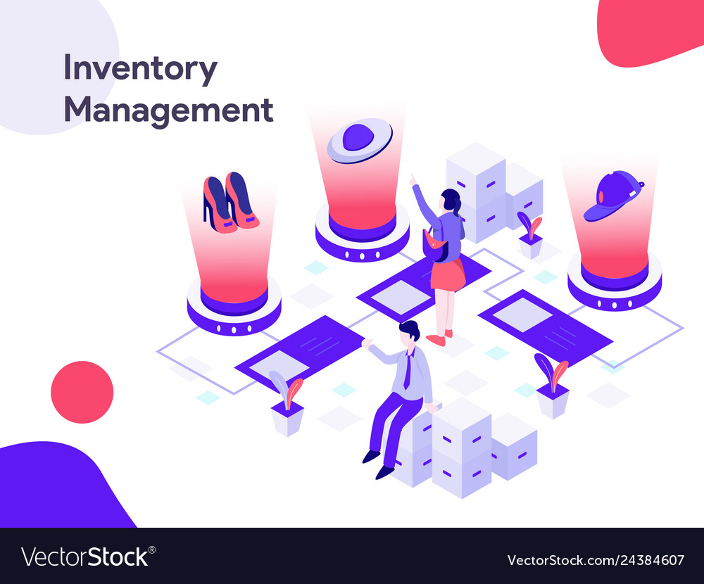 Inventory management isometric modern flat Vector Image