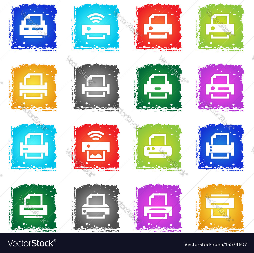 Print icon set Royalty Free Vector Image - VectorStock
