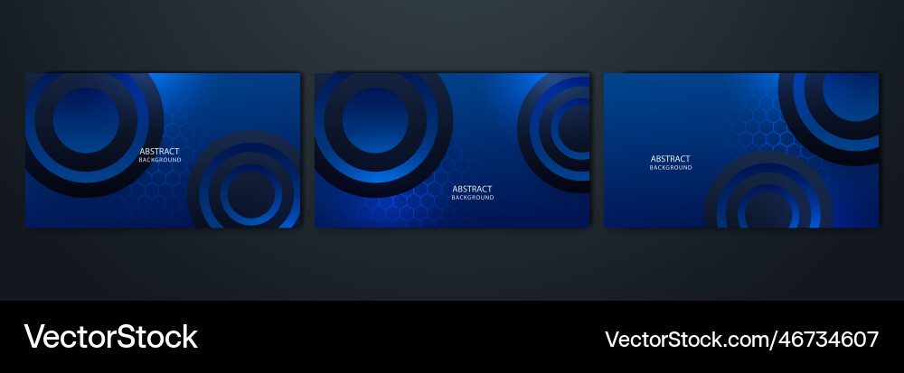 Set of modern realistic blue with shadow abstract Vector Image