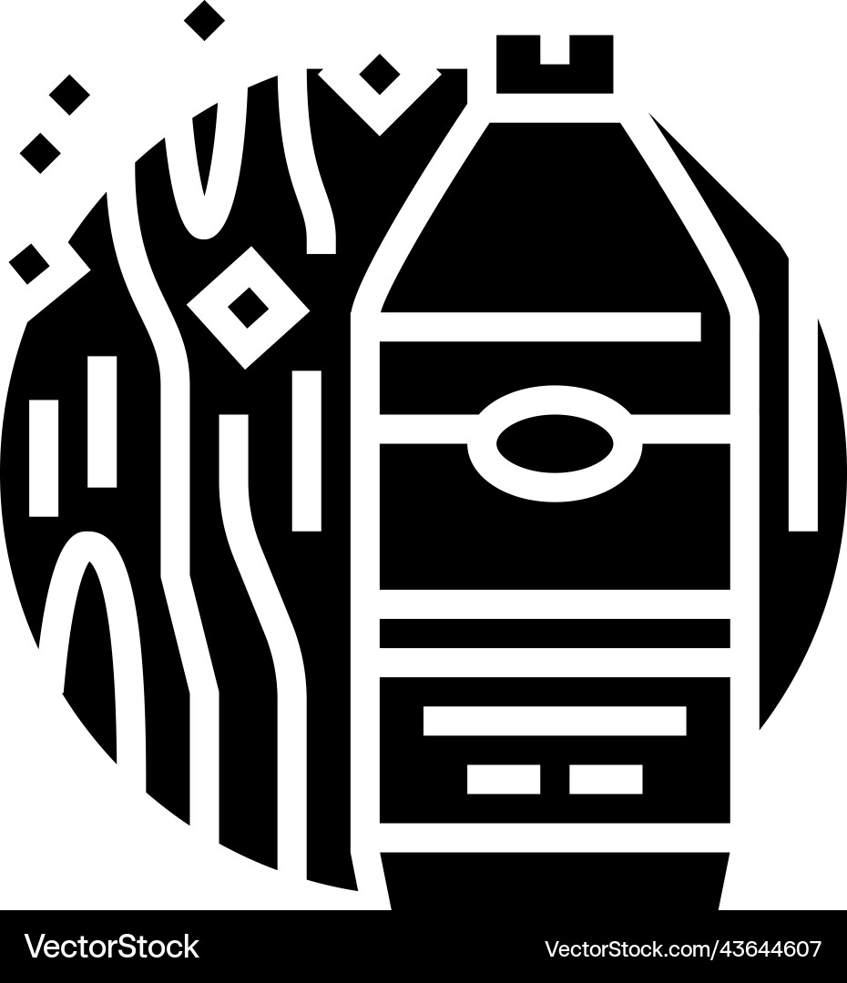 Wood cleaner detergent glyph icon Royalty Free Vector Image