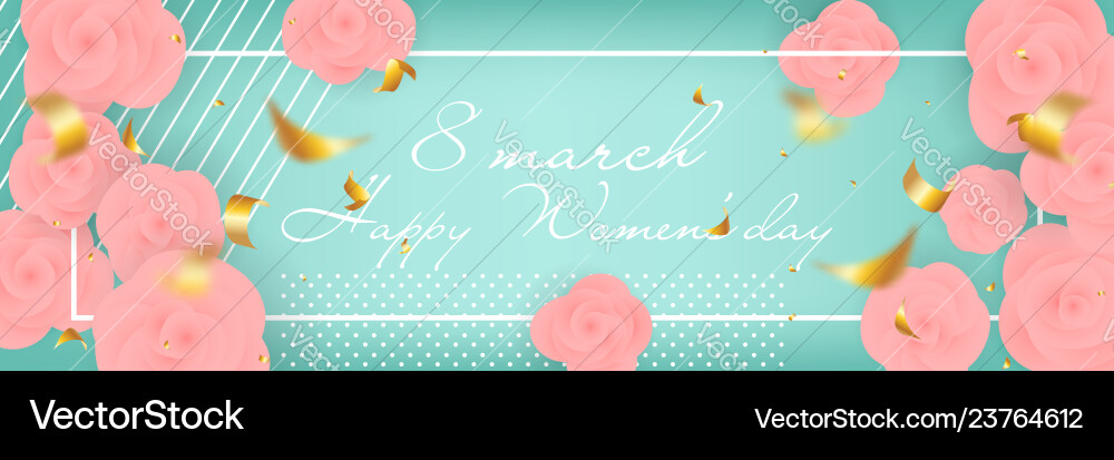 8 march rose happy womans day Royalty Free Vector Image