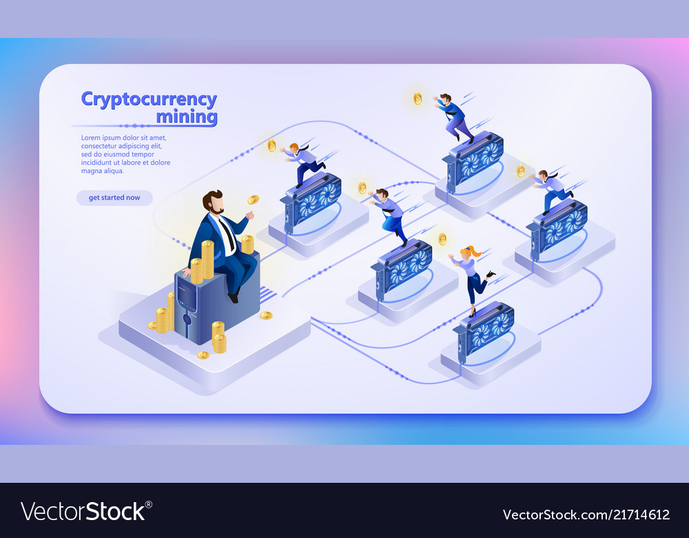Cryptocurrency mining Royalty Free Vector Image