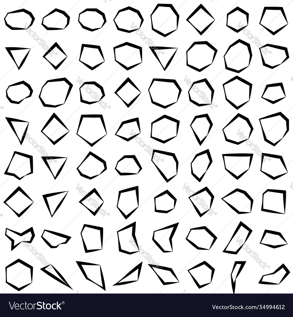 Edgy geometric stone pebble shapessimple basic Vector Image