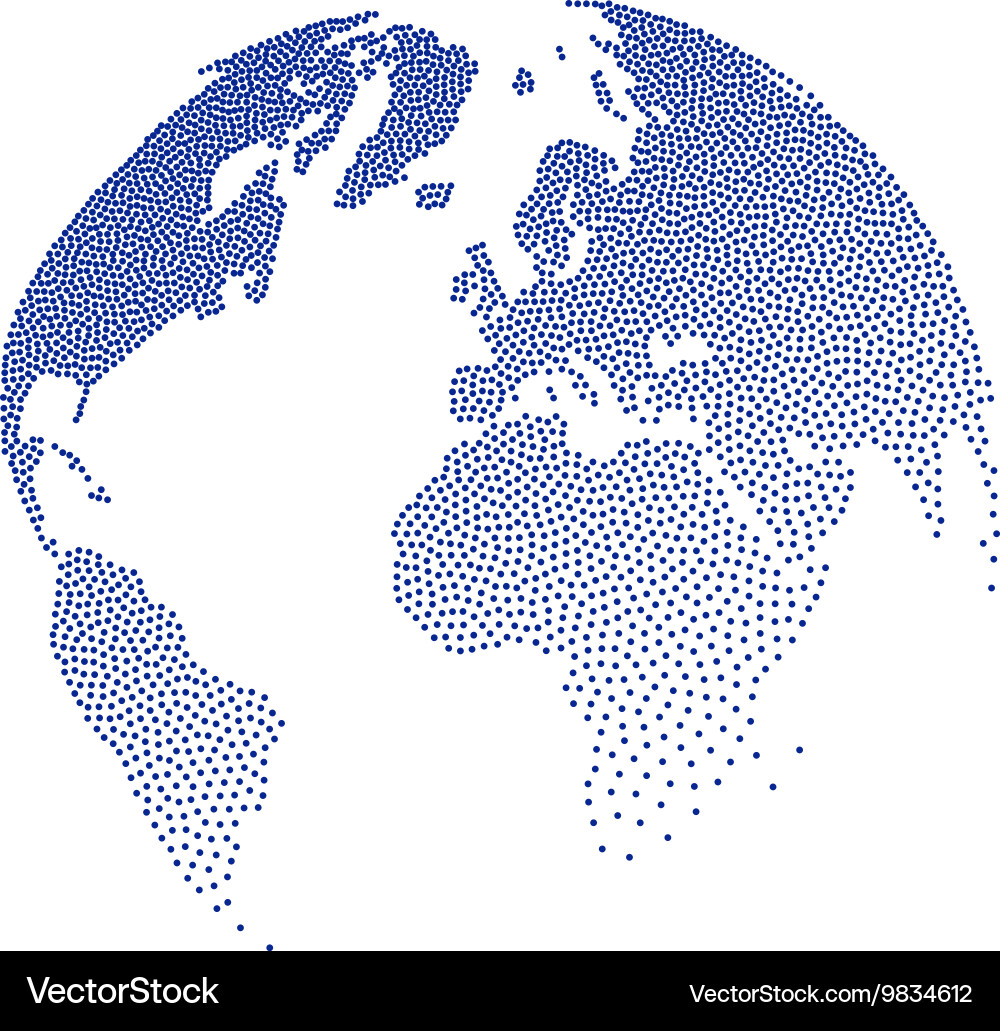 Flat paper cut style icon of globe Royalty Free Vector Image