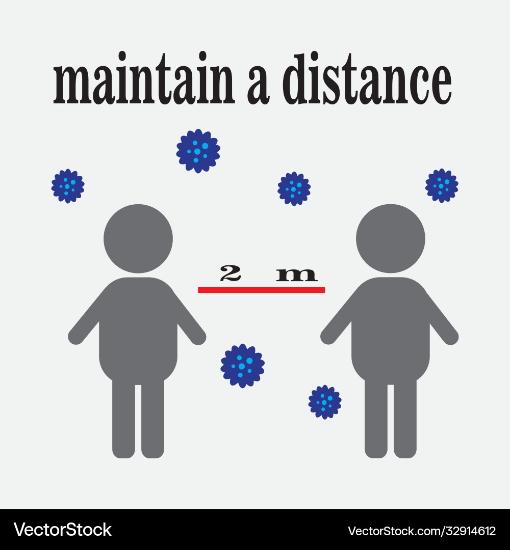 Keep distance distance health warning a simple Vector Image